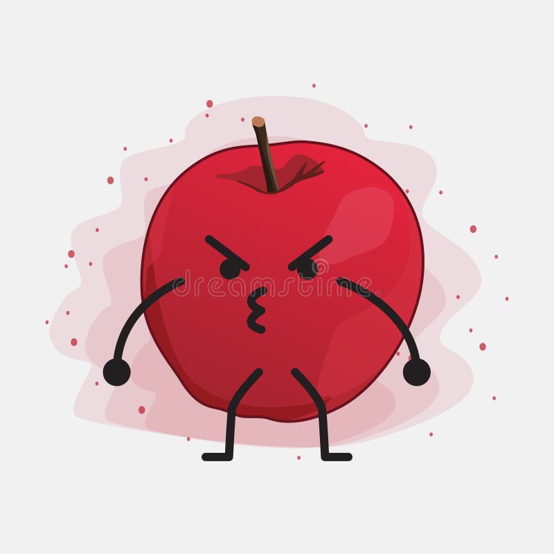 Cute Apple Vector Character Illustration Stock Vector - Illustration of ...