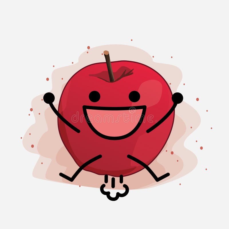 Cute Apple Vector Character Illustration Stock Vector - Illustration of ...