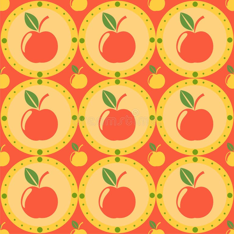 Cute apples pattern stock vector. Illustration of food - 21375508