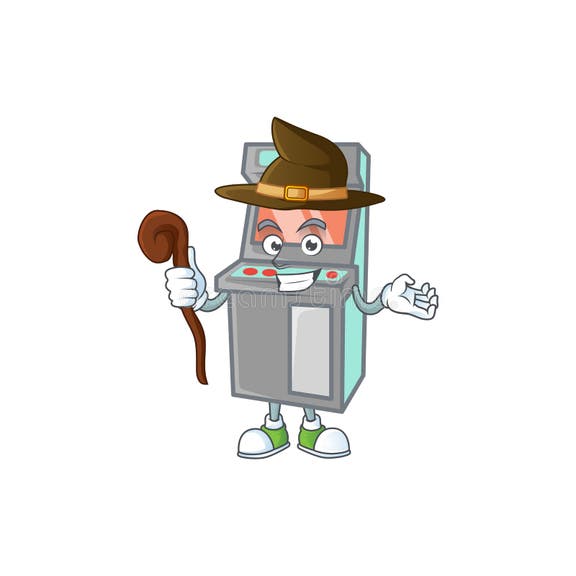 A Cute Arcade Game Machine Performed As a Witch on the Stage Stock ...