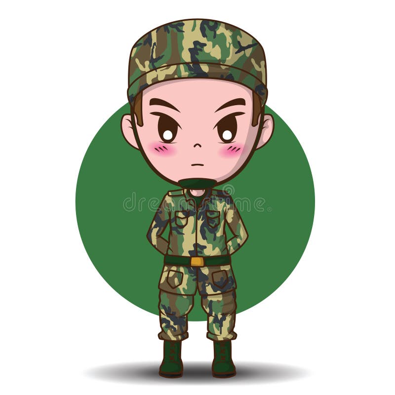 Cute Army Soldier Boy Cartoon. Vector Cartoon Character Stock Vector ...