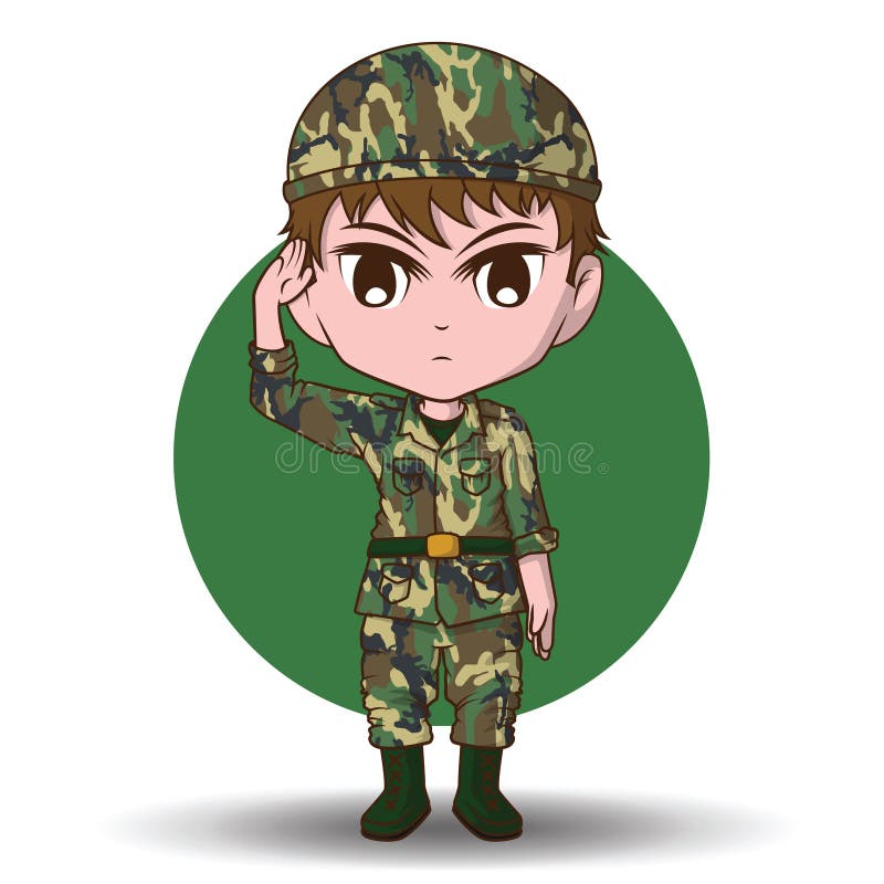 Cute Army Soldier Boy Cartoon. Vector Cartoon Character Stock ...