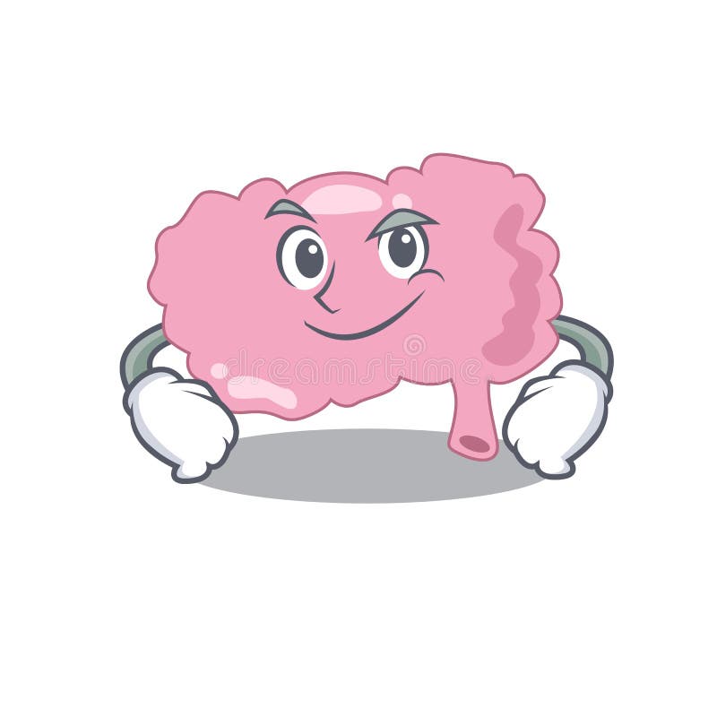 A Cute Arrogant Caricature Design of Brain Having Confident Gesture ...