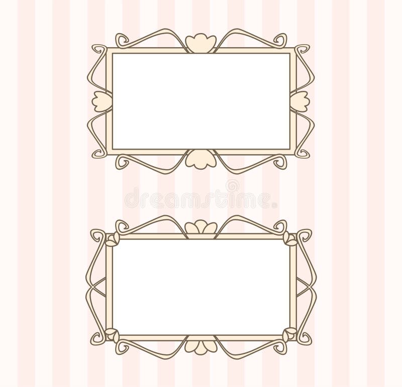 Set of Cute, Retro Frames with White, Empty Space Stock Vector ...