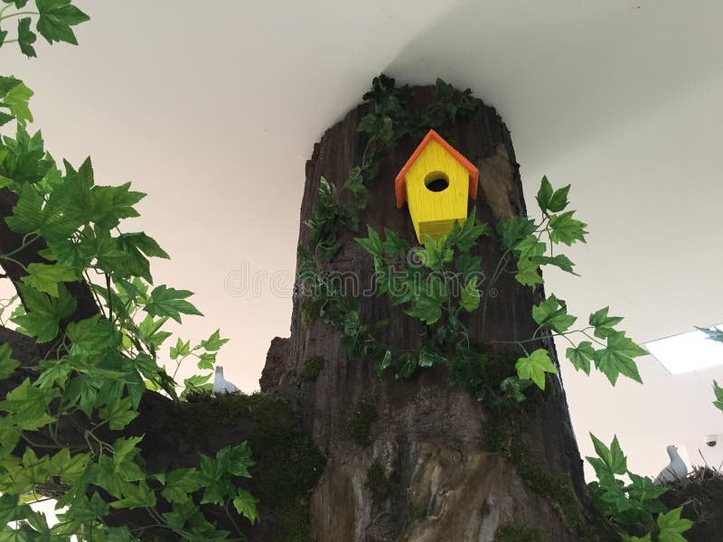 Artificial Tree with Bird Nest Stock Photo - Image of group, kids ...