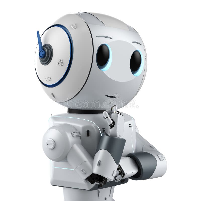 Cute Artificial Intelligence Robot Stock Illustration - Illustration of ...