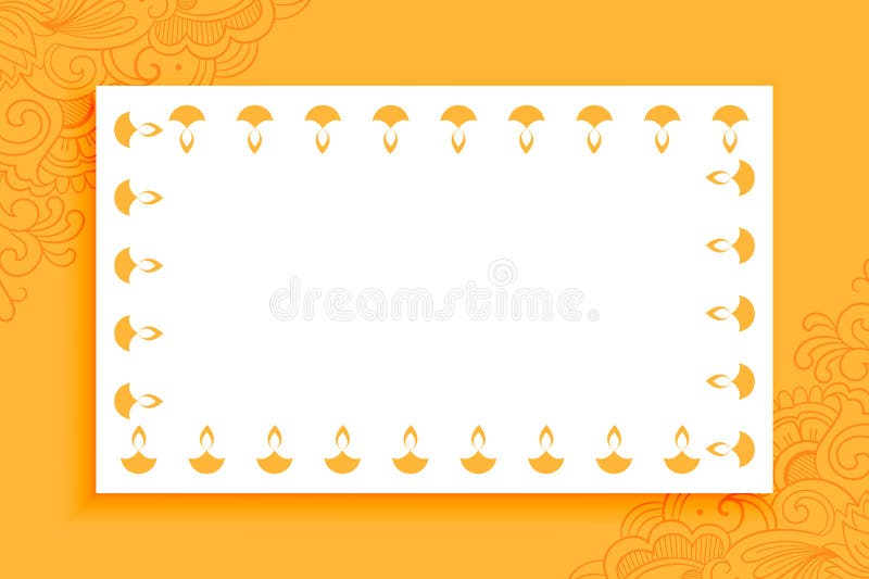 Cute Artistic Diwali Diya Border Frame with Text Space Stock Vector ...