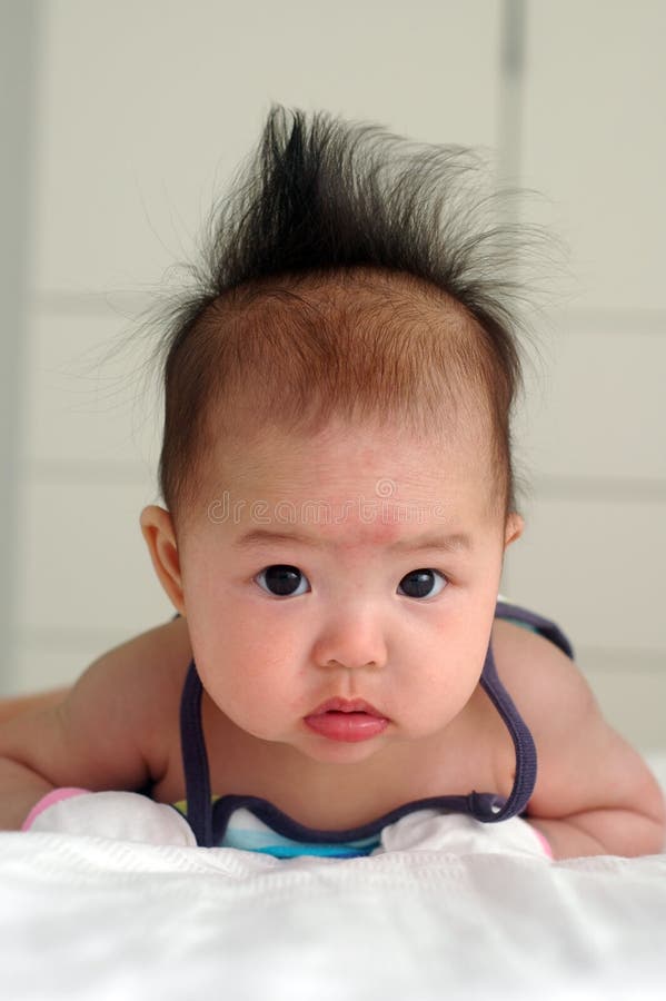 Cute asian baby stock photo. Image of awake, bedroom - 11731024