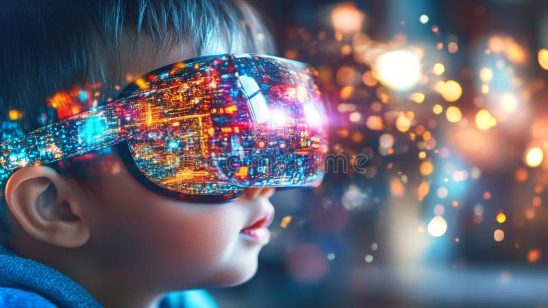 Cute Asian Baby Exploring a High-tech Smart Nursery with Advanced ...