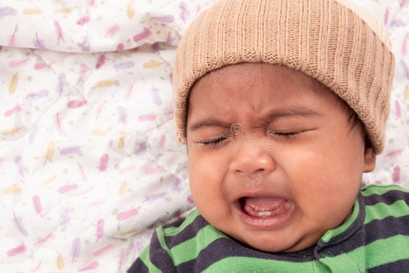 Asian baby sad and crying stock image. Image of face - 191871055