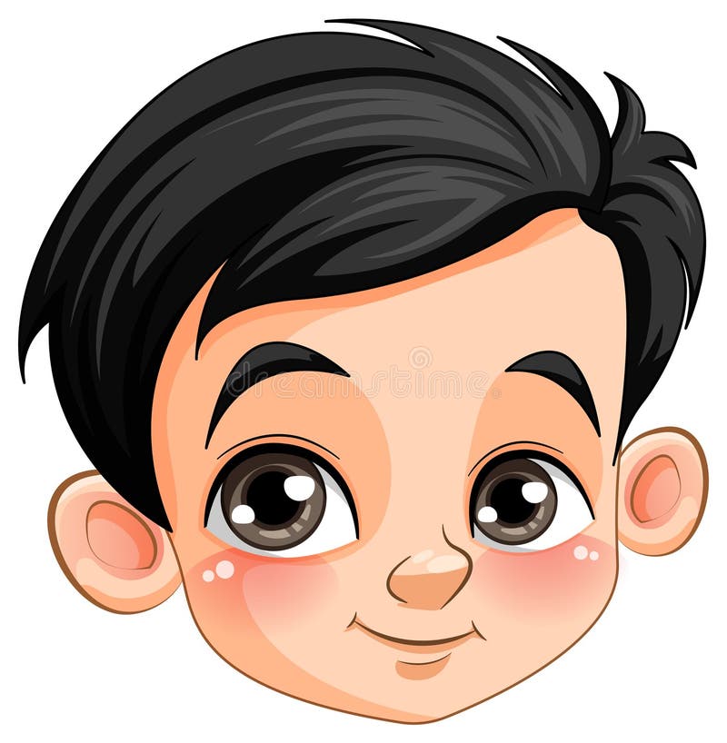 Cute Asian Cartoon Character Face Stock Vector - Illustration of smile ...