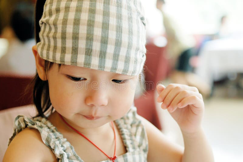 Cute Asian girl stock image. Image of looks, kiddie, headscarf - 9889811