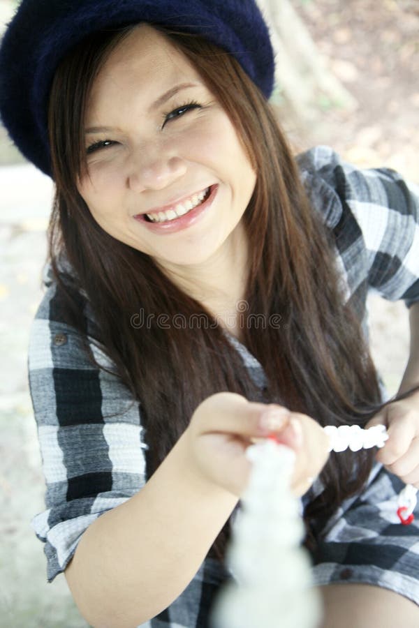 Cute Asian Girl Pulling Chain Stock Photos - Free & Royalty-Free Stock ...