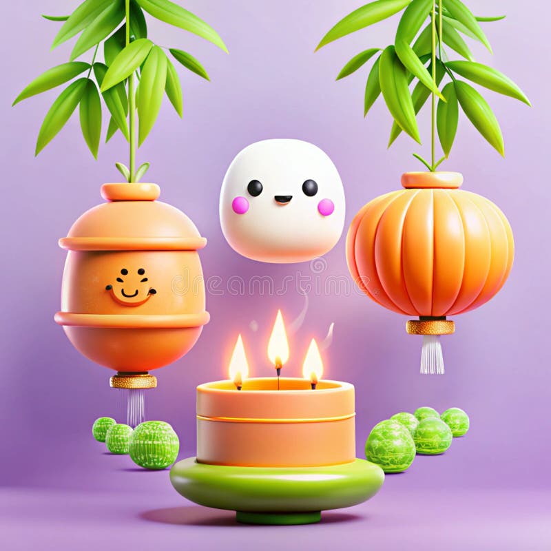 Cute Asian-inspired Decorative Items Stock Photo - Image of cute ...