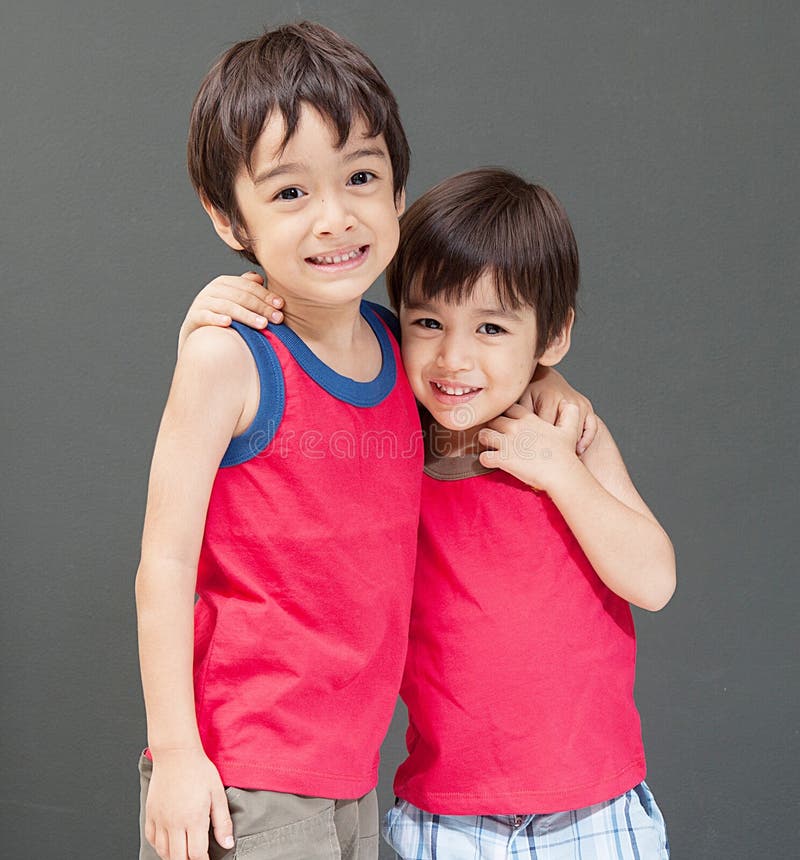 Asian Sibling Sitting Together with Smile Stock Image - Image of youth ...