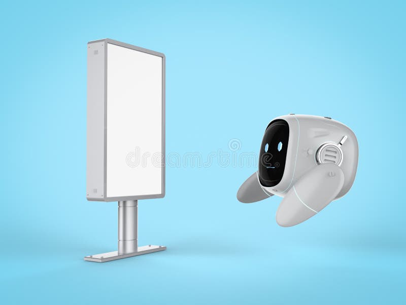 Cute Assistant Artificial Intelligence Robot No Leg with Blank Led ...