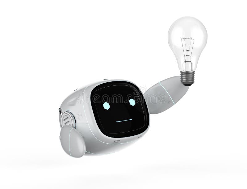 Cute Assistant Artificial Intelligence Robot No Leg with Idea Light ...