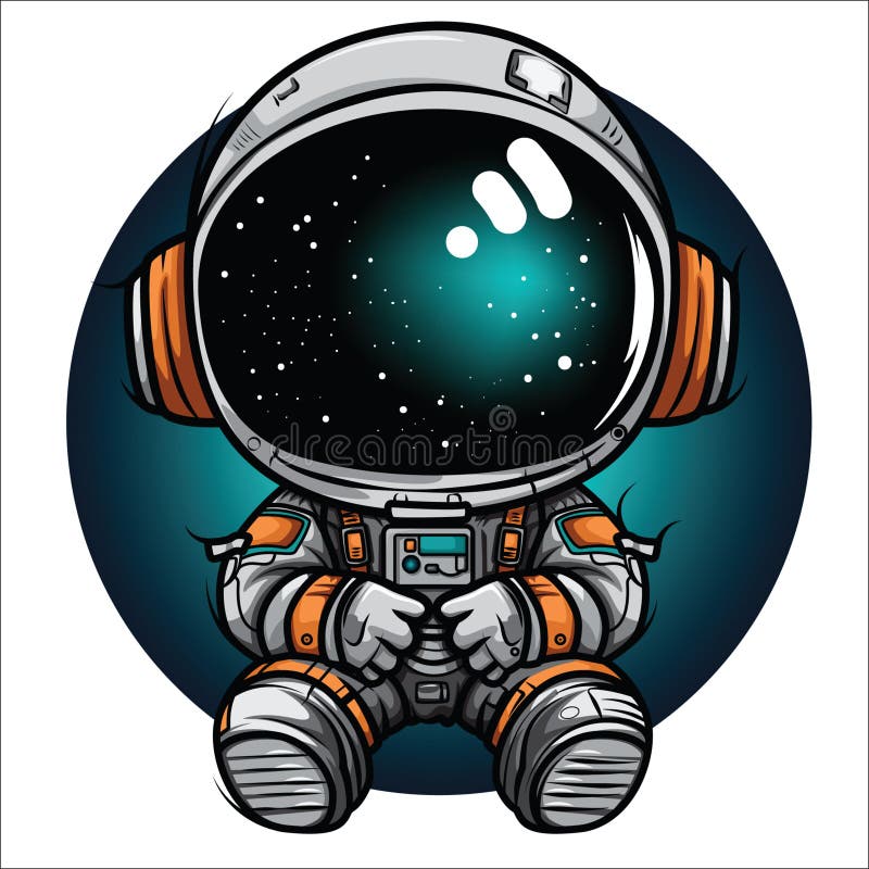 Cute Astronaut Cartoon Street Art Vector. 9 Mar 2024 Stock Image ...