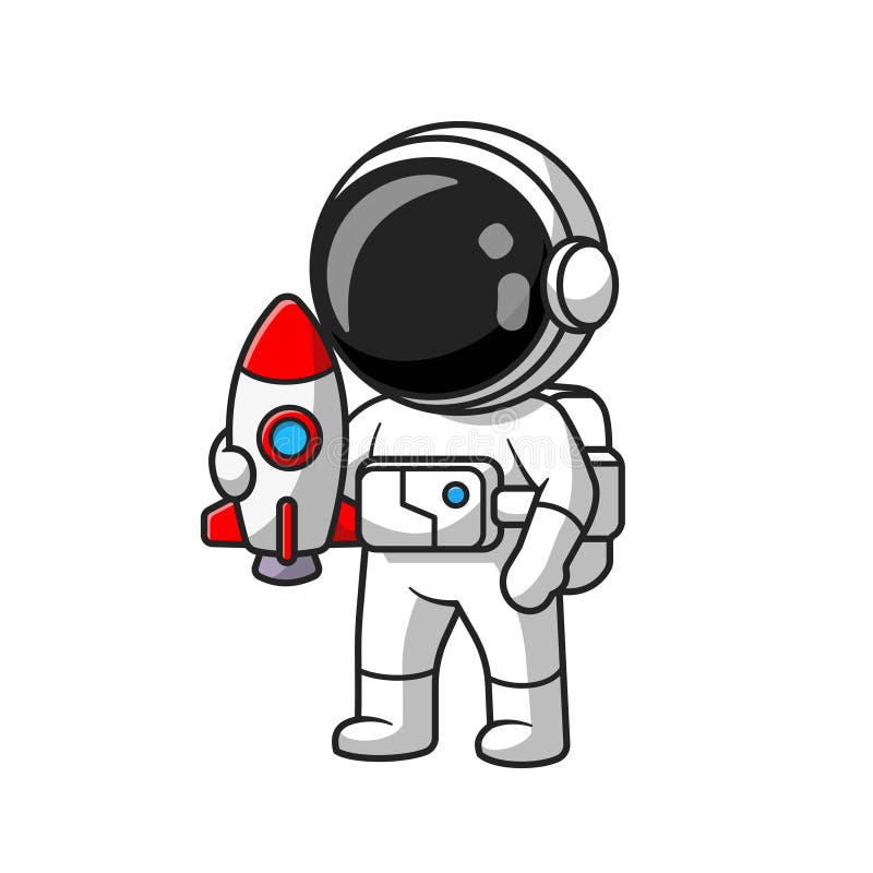 Cute Astronaut Holding Mini Rocket Cartoon Vector Icon Illustration ...