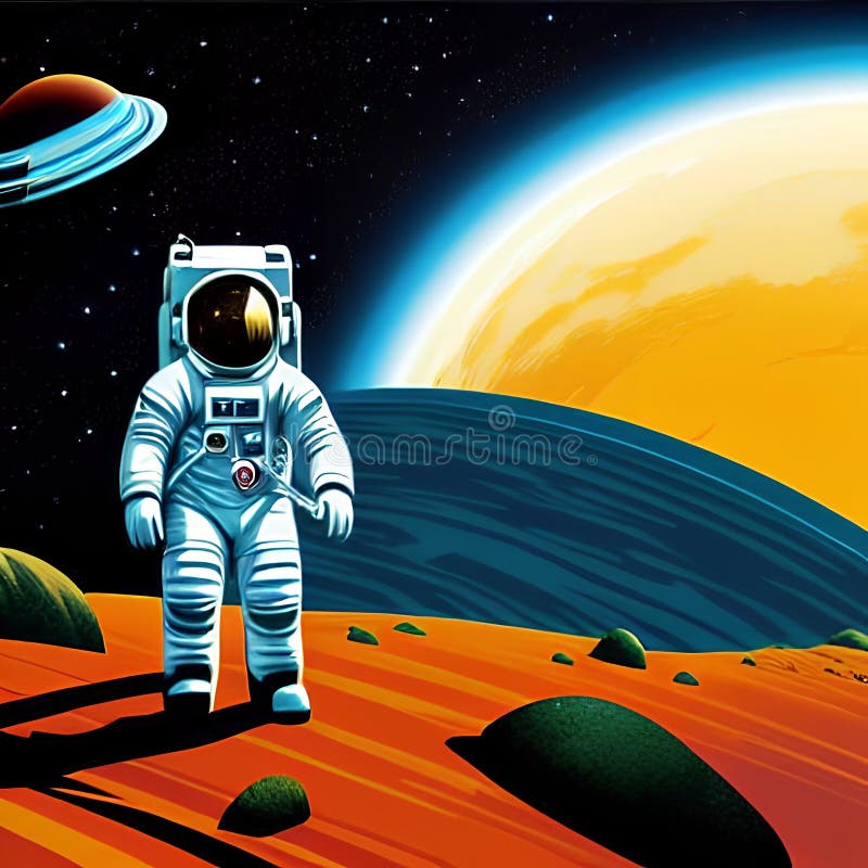 Cute Astronaut on Planet Cartoon Vector Icon Illustration. Ai Generated ...