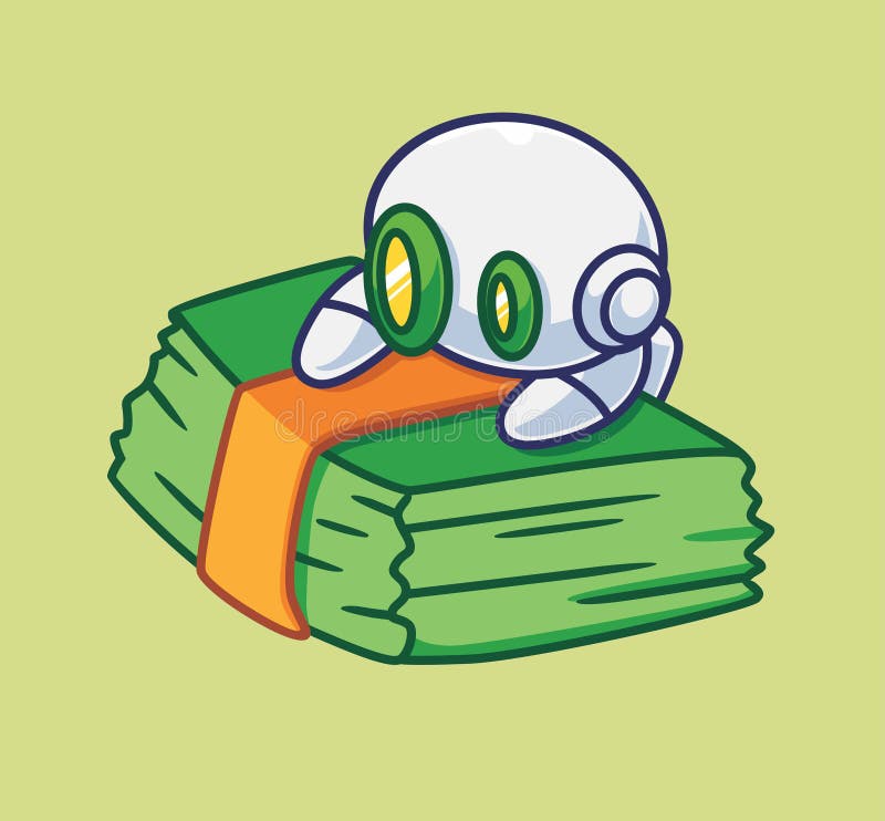 Cute Astronaut Robot Finance Get a Money Stock Illustration ...