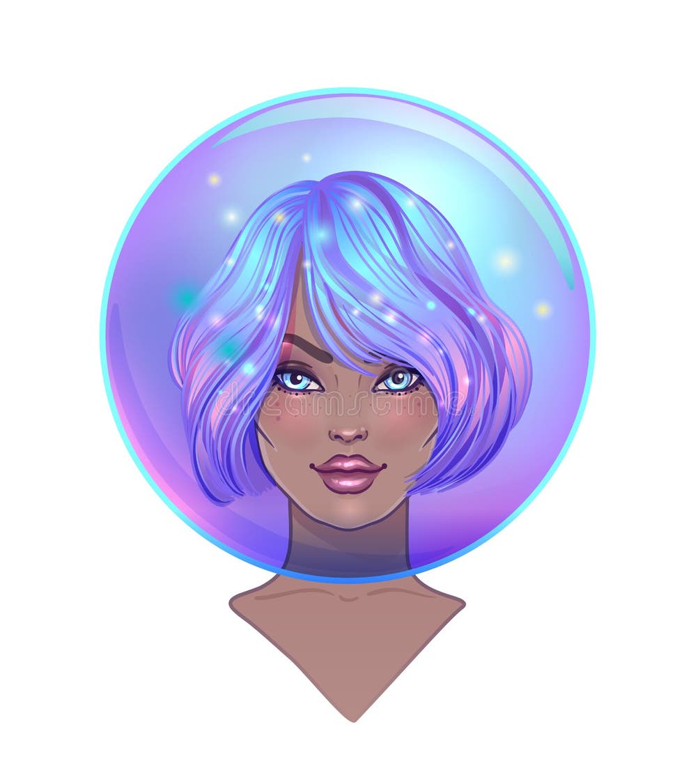 Face Cute Girl Blue Hair Stock Illustrations 5 917 Face Cute Girl