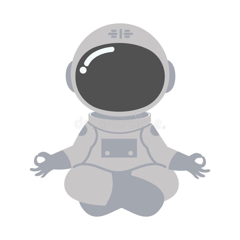 Cute Astronaut in a Yoga Pose while Meditating Stock Vector ...