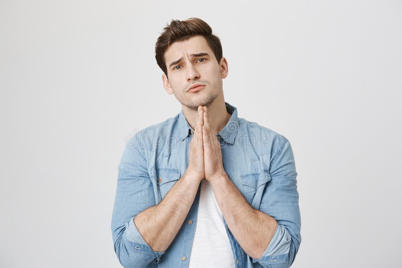 Cute Attractive Young Man, Unshaved, with Begging Expression and ...