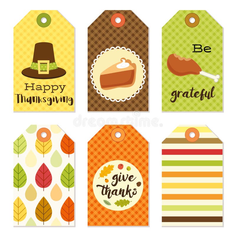 Cute Autumn Gift Tags Bundle in Traditional Colors Stock Vector ...