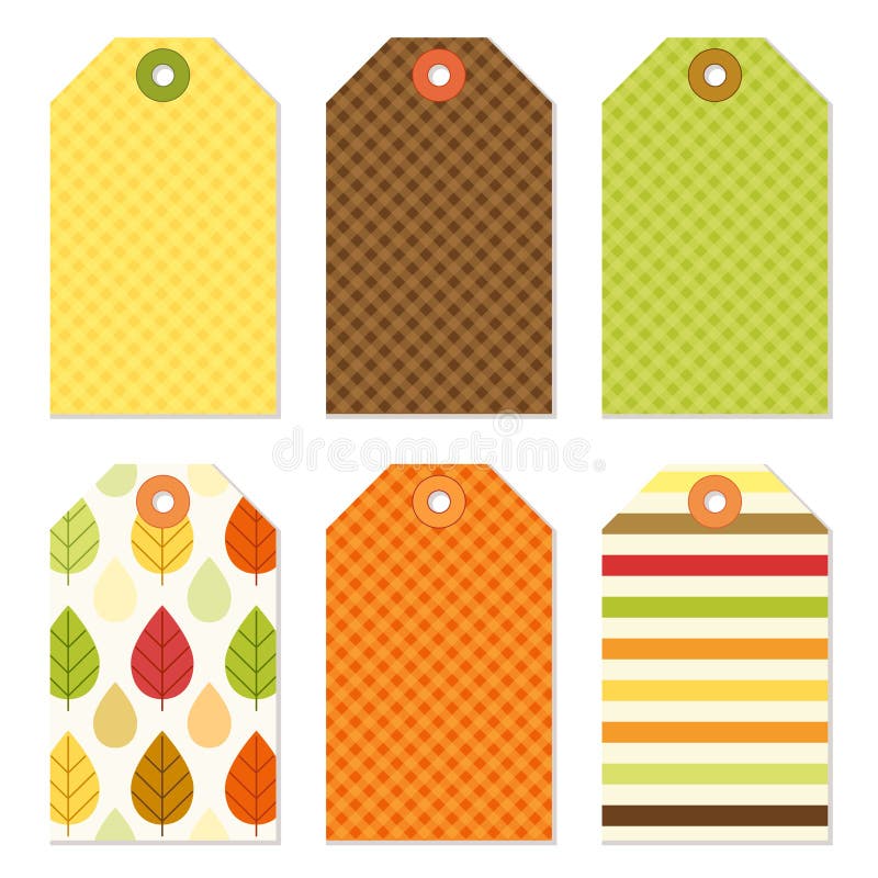 Cute Autumn Gift Tags Bundle in Traditional Colors Stock Vector ...