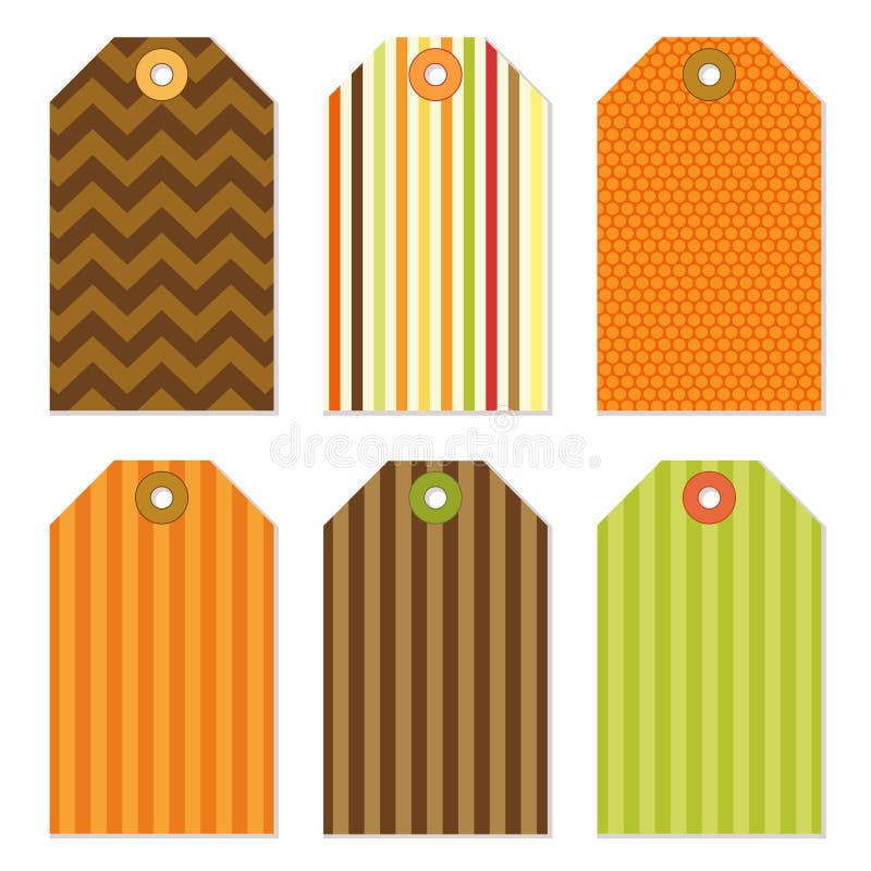 Cute Autumn Gift Tags Bundle in Traditional Colors Stock Vector ...