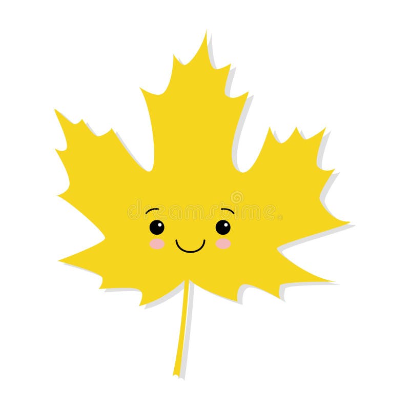 Cute Autumn Maple Leaf Vector on a White Background Stock Illustration ...