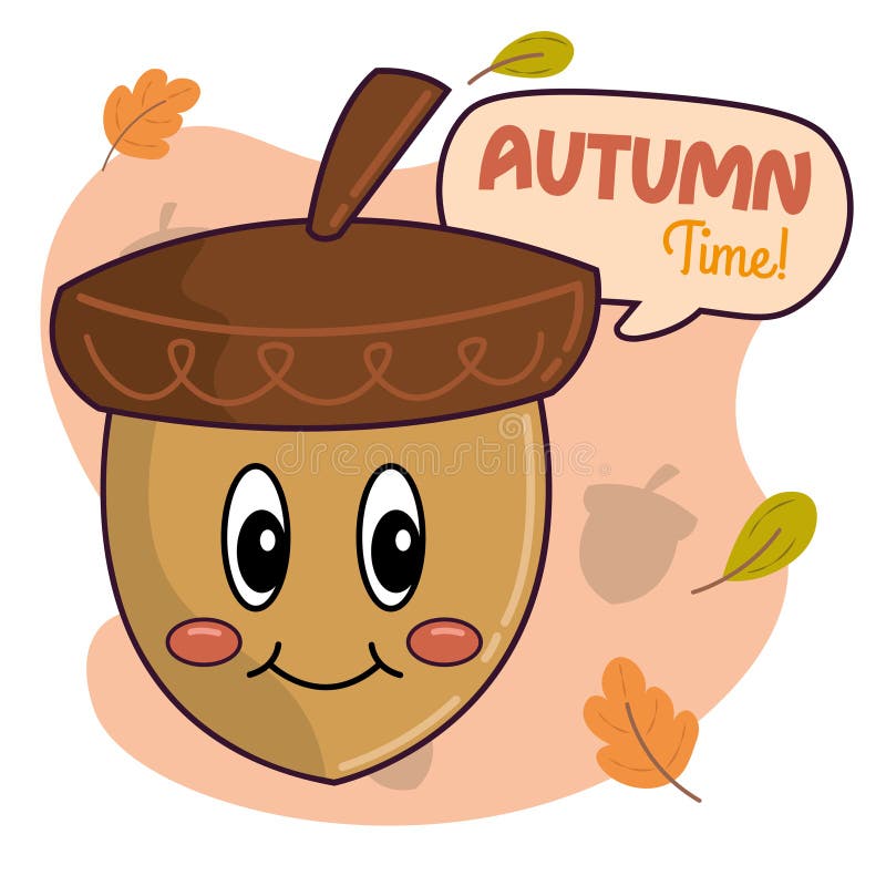 Cute Autumn Nut Character Vector Stock Vector - Illustration of ...