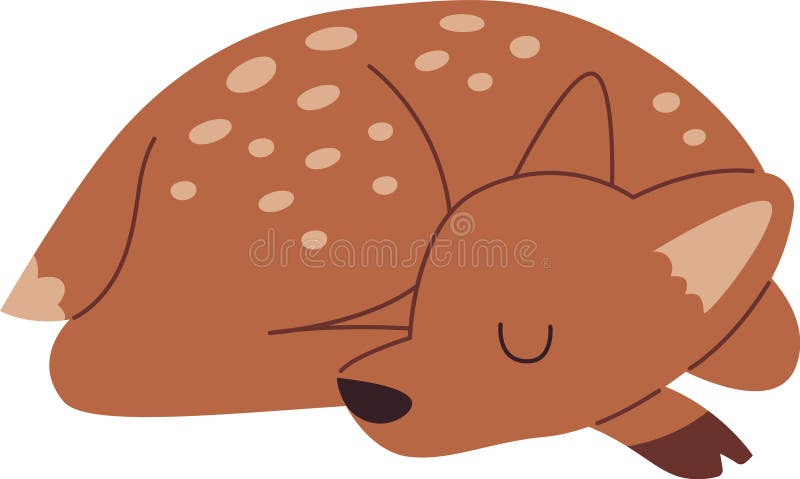Cute Autumn Sleepy Deer stock vector. Illustration of nature - 294071894