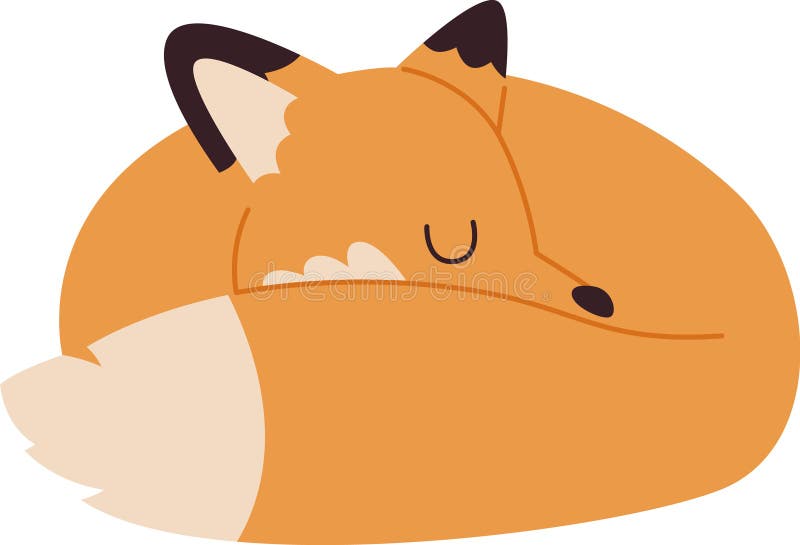 Cute Autumn Sleepy Fox stock vector. Illustration of cute - 294069898
