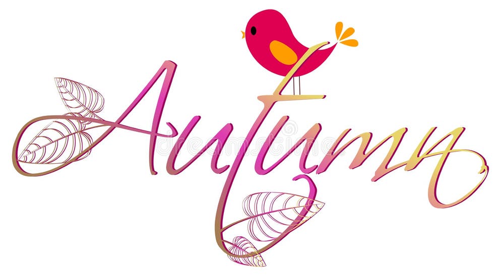 Cute Autumn Text Illustration Stock Vector - Illustration of floral ...