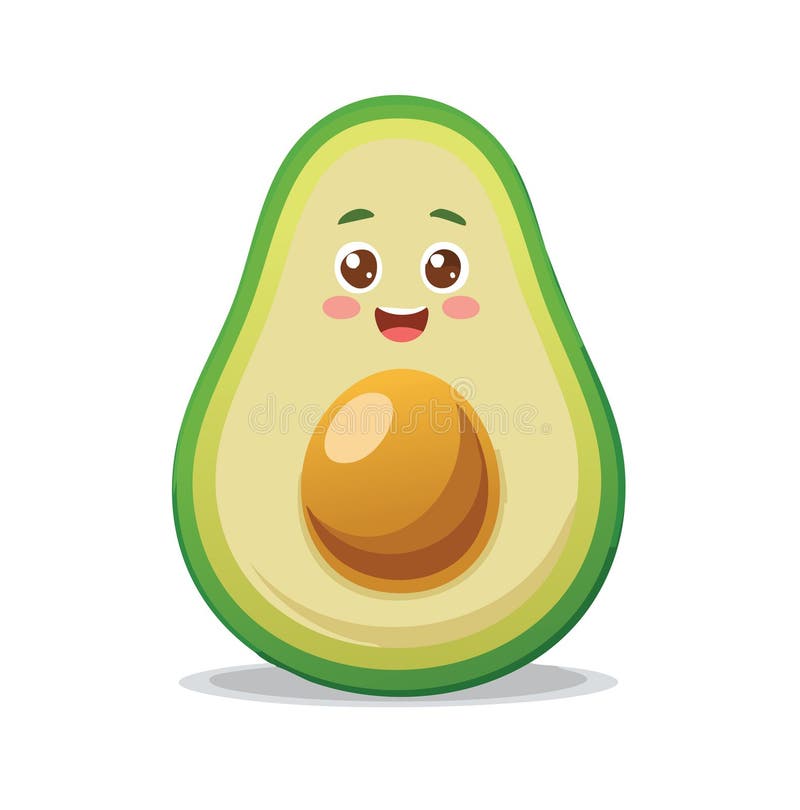 A Cute Avocado Fruit Illustration Stock Vector - Illustration of heart ...