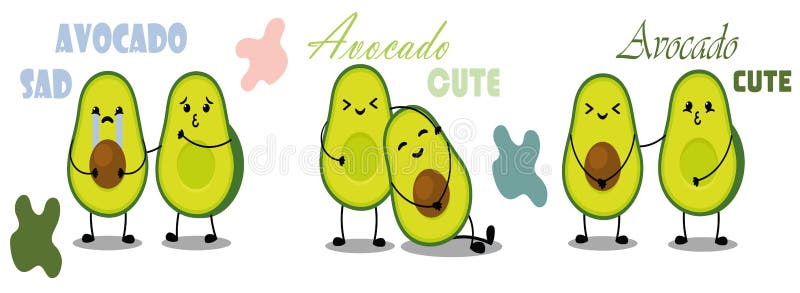 Cute avocado vector stock vector. Illustration of mascot - 203085861