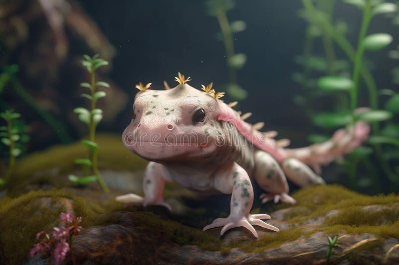 Cute Axolotl. Generative Ai Stock Illustration - Illustration of ...