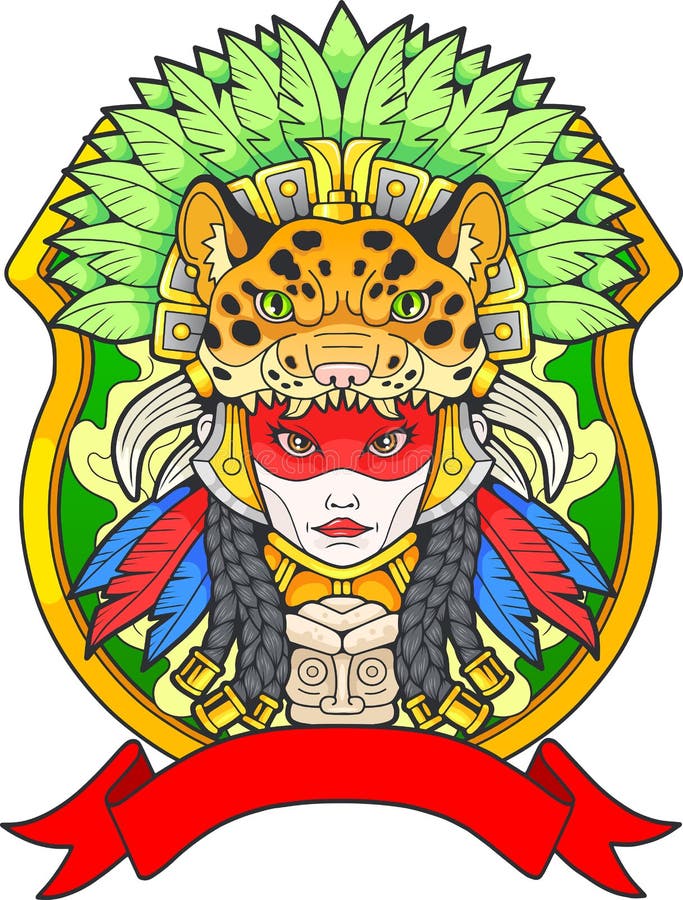 Cute Aztec Princess, Illustration Stock Vector - Illustration of mascot ...