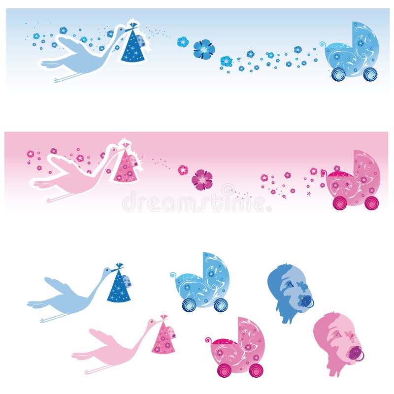 Cute baby banners stock vector. Illustration of celebrations - 10563130