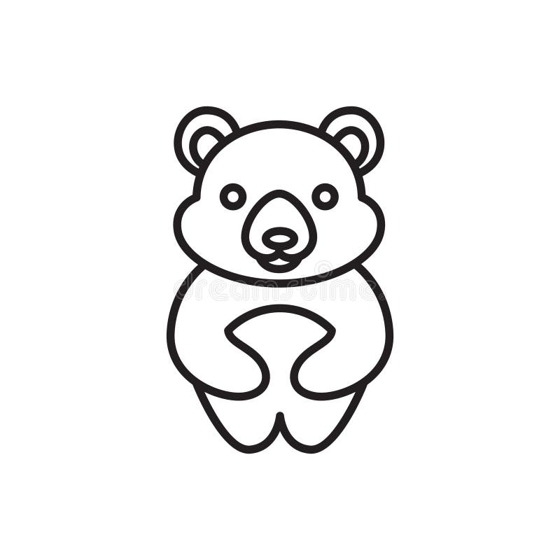 Cute Baby Bear Cartoon Line Logo Design Vector Stock Illustrations ...