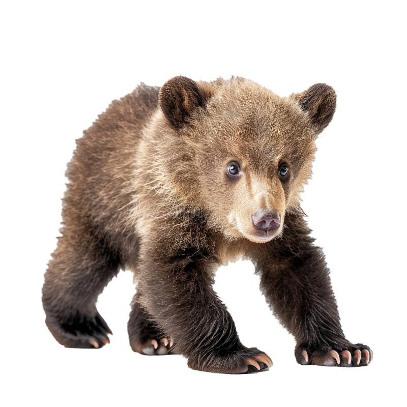 Cute Baby Bear Cub Isolated on Transparent Background Stock Image ...