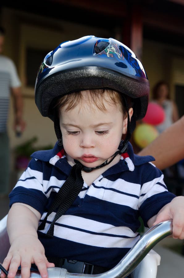 Cute Baby with Bicycle Helmet Stock Photo - Image of grandson, jewish ...