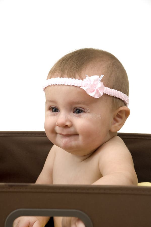 Cute Baby in Box stock image. Image of brown, white, cute - 16841341