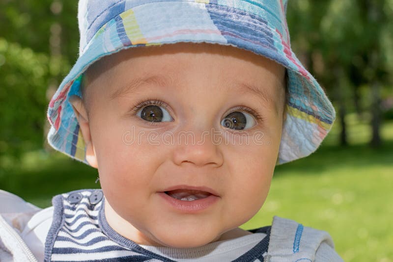 Cute baby boy with cap stock image. Image of lifestyle - 93446911