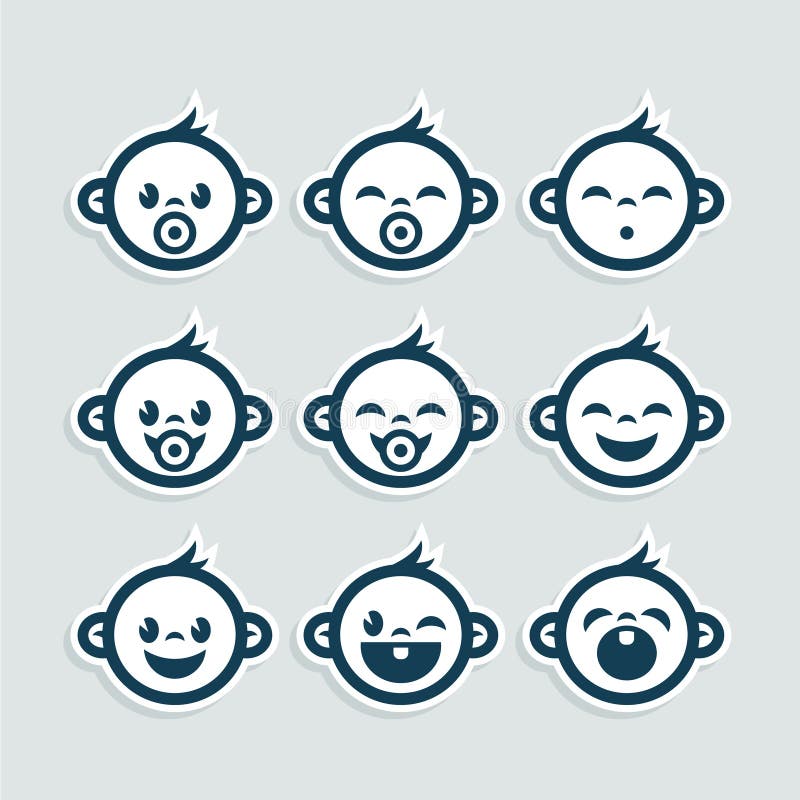 Cute Baby Boy Icons stock vector. Illustration of decorative - 46153588