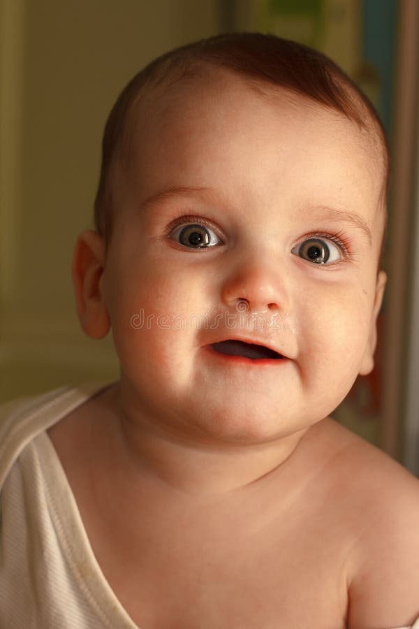 Cute Baby Boy Looking in the Camera and Smiling Stock Photo - Image of ...