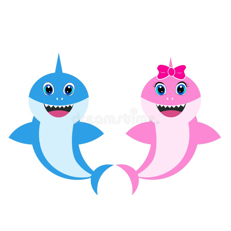 Cute Baby Boy Shark Card Illustration Stock Vector - Illustration of ...