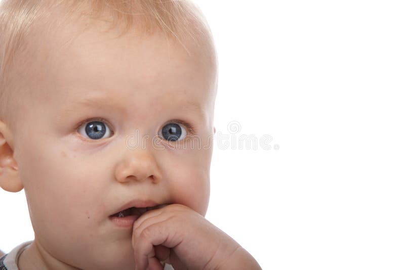 Cute Baby Boy Thinking stock image. Image of cool, face - 15319835